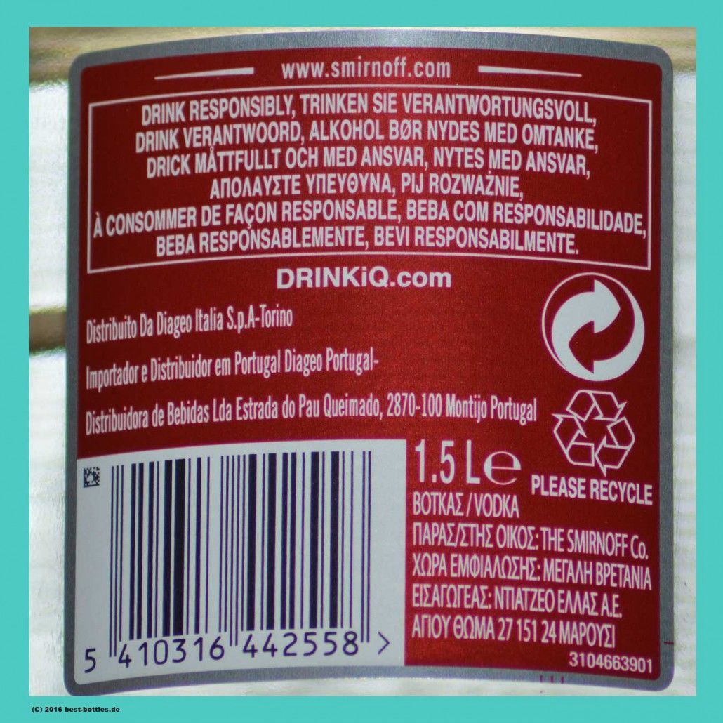 Smirnoff Red Label No. 21 1,5 l - best-bottles.de